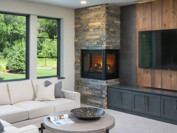 Corner Two-Sided Fireplace – Ignite Fireplace